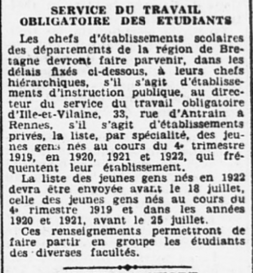 Le S.T.O. pour des Rennais — WikiRennes