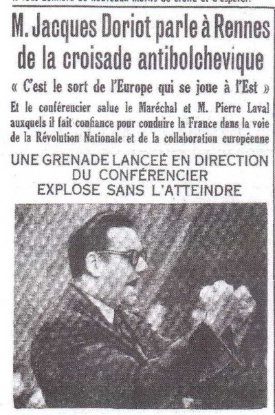 Attentat contre Doriot le 19 avril 1942 — WikiRennes